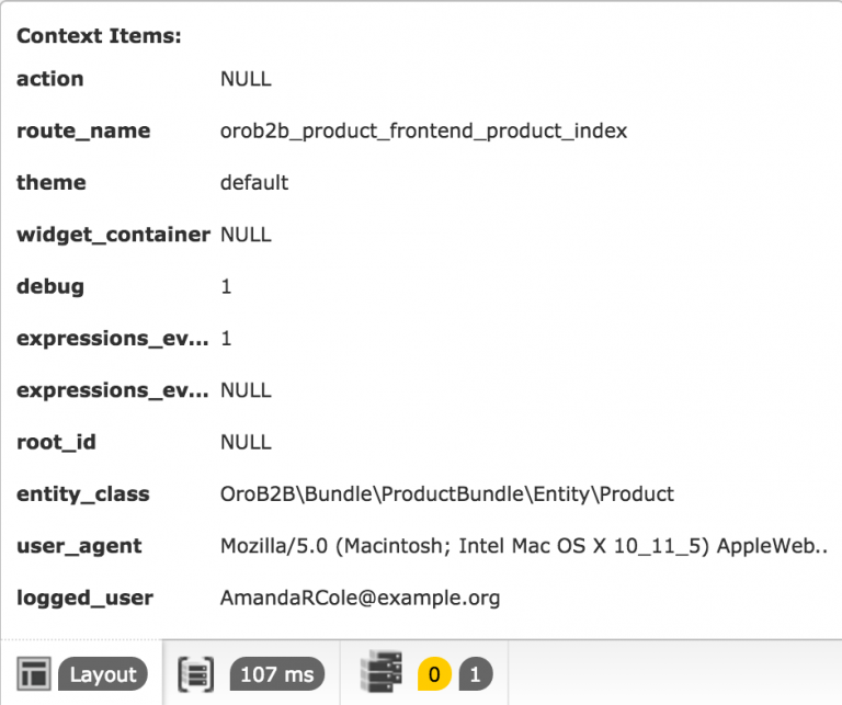 Debugging frontend layouts | OroCommerce