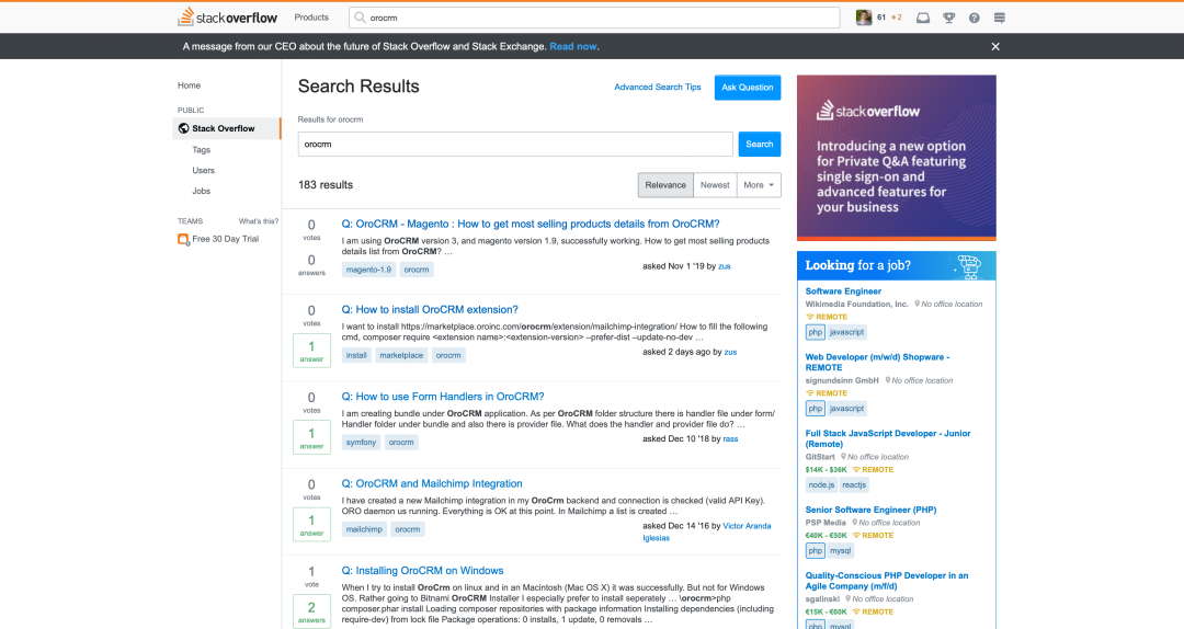Oro Community Improvements: Moving Forums to Stack Overflow, Slack and GitHub | OroCommerce